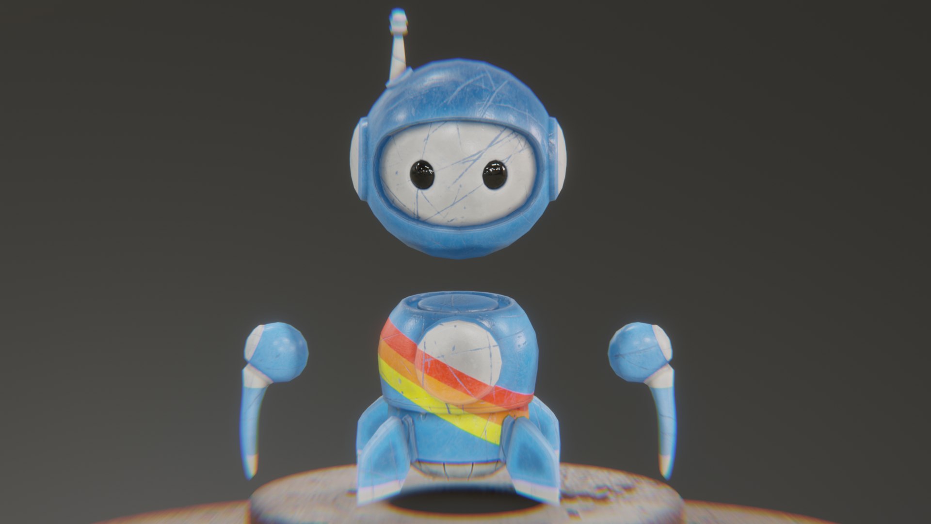 3D Retrobot Sky Paint Version - Technology Mascot - App And Game Ready Model - TurboSquid 1858264
