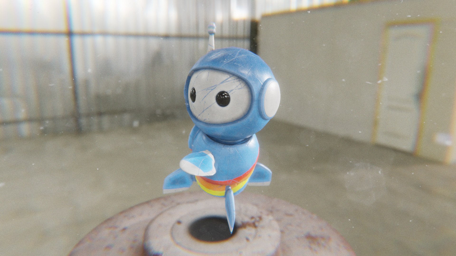 3D Retrobot Sky Paint Version - Technology Mascot - App And Game Ready ...