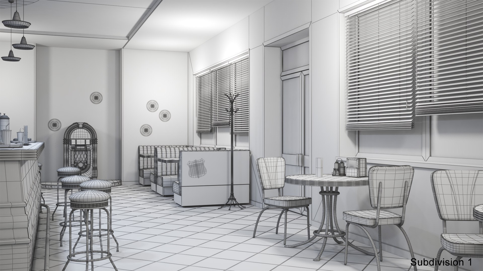 3D Diner Cafe - TurboSquid 2282309