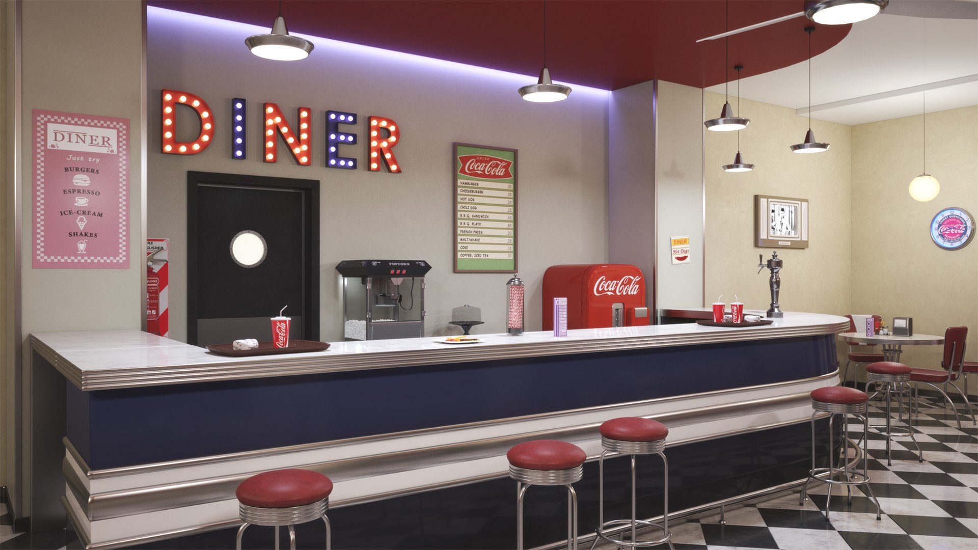 3D Diner Cafe - TurboSquid 2282309