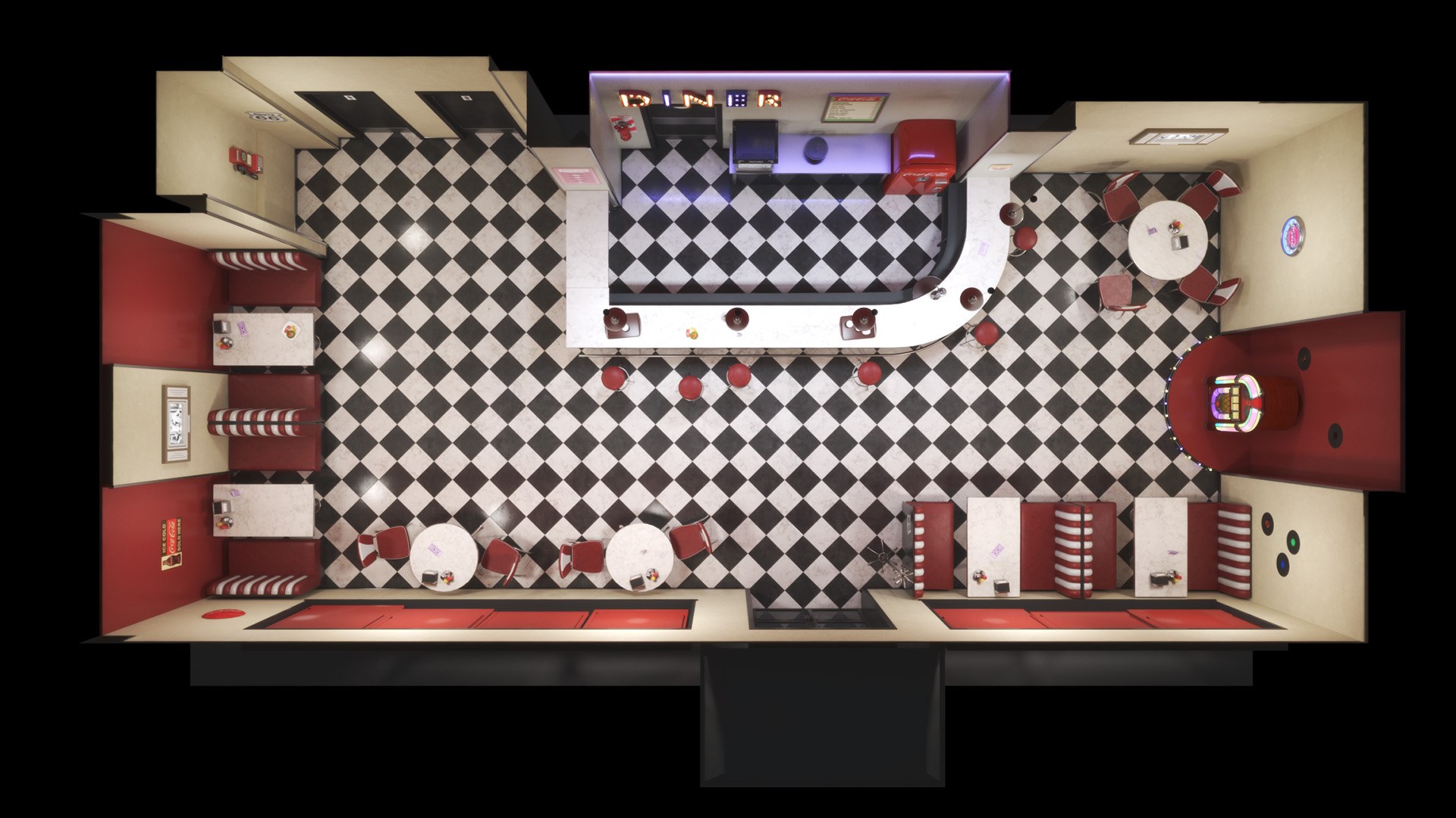 3D Diner Cafe - TurboSquid 2282309