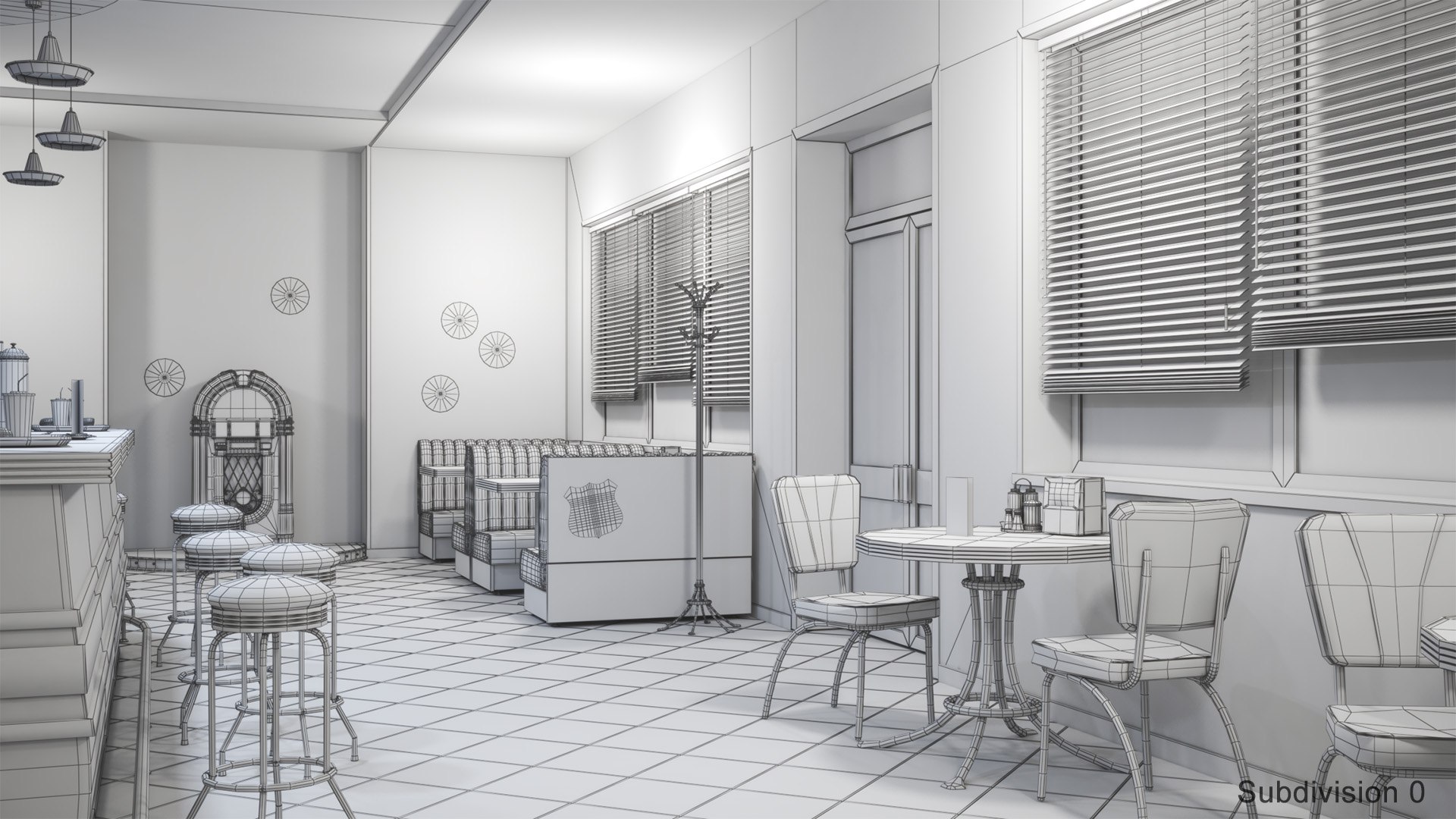 3D Diner Cafe - TurboSquid 2282309