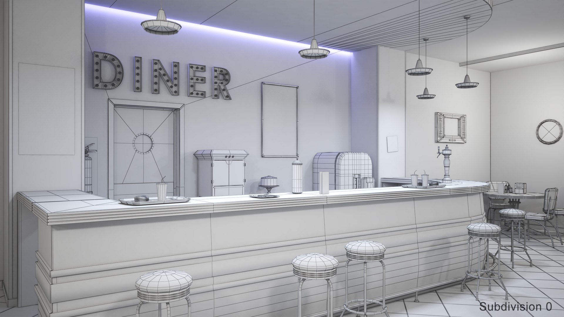 3D Diner Cafe - TurboSquid 2282309