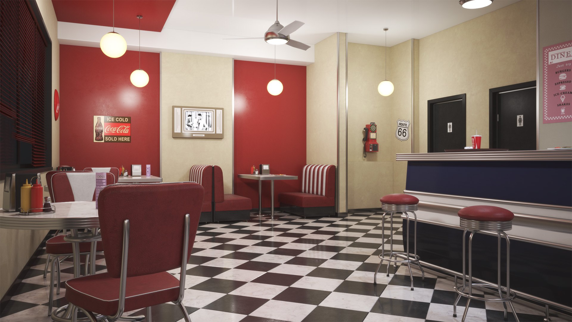 3D Diner Cafe - TurboSquid 2282309
