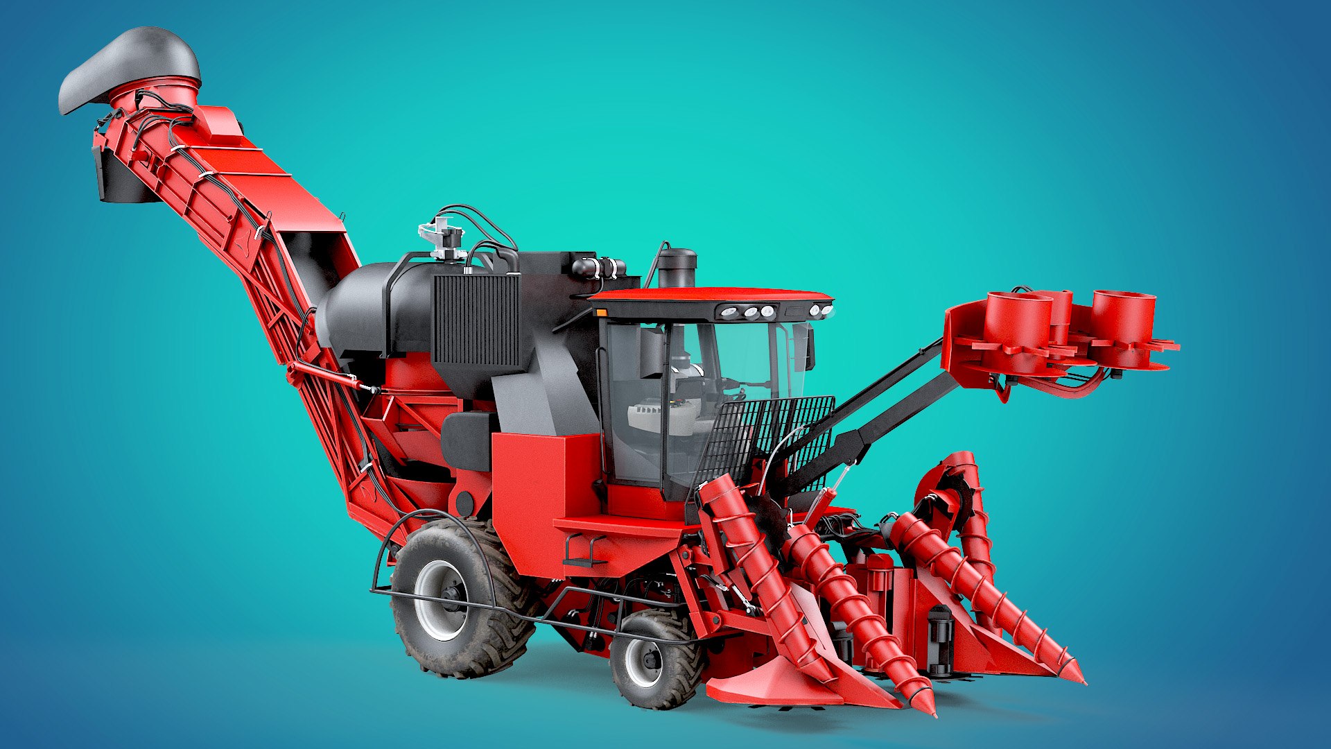 3D Cane Sugar Harvester Austoft 8010 Model - TurboSquid 1714527