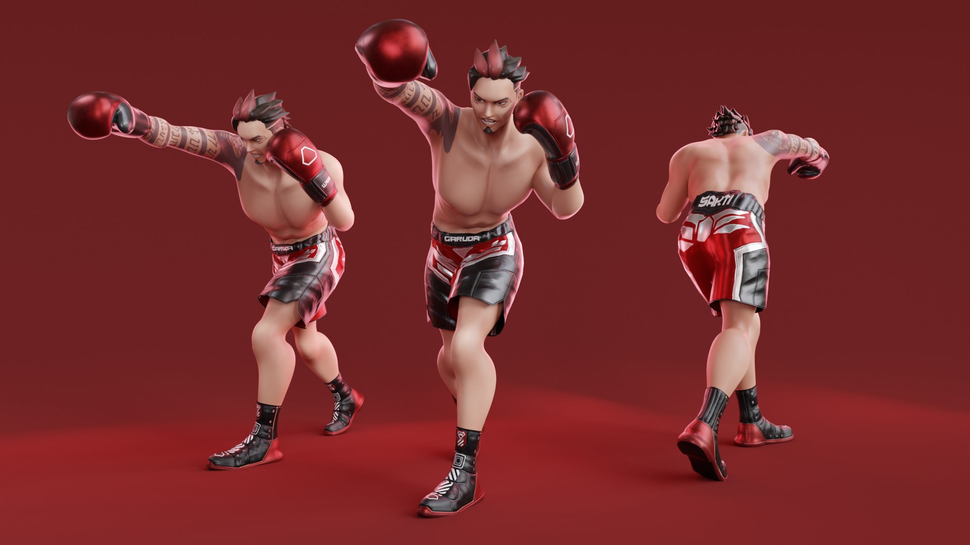 Low Poly Boxer - MMA Fighter - Sakti Model - TurboSquid 2060140