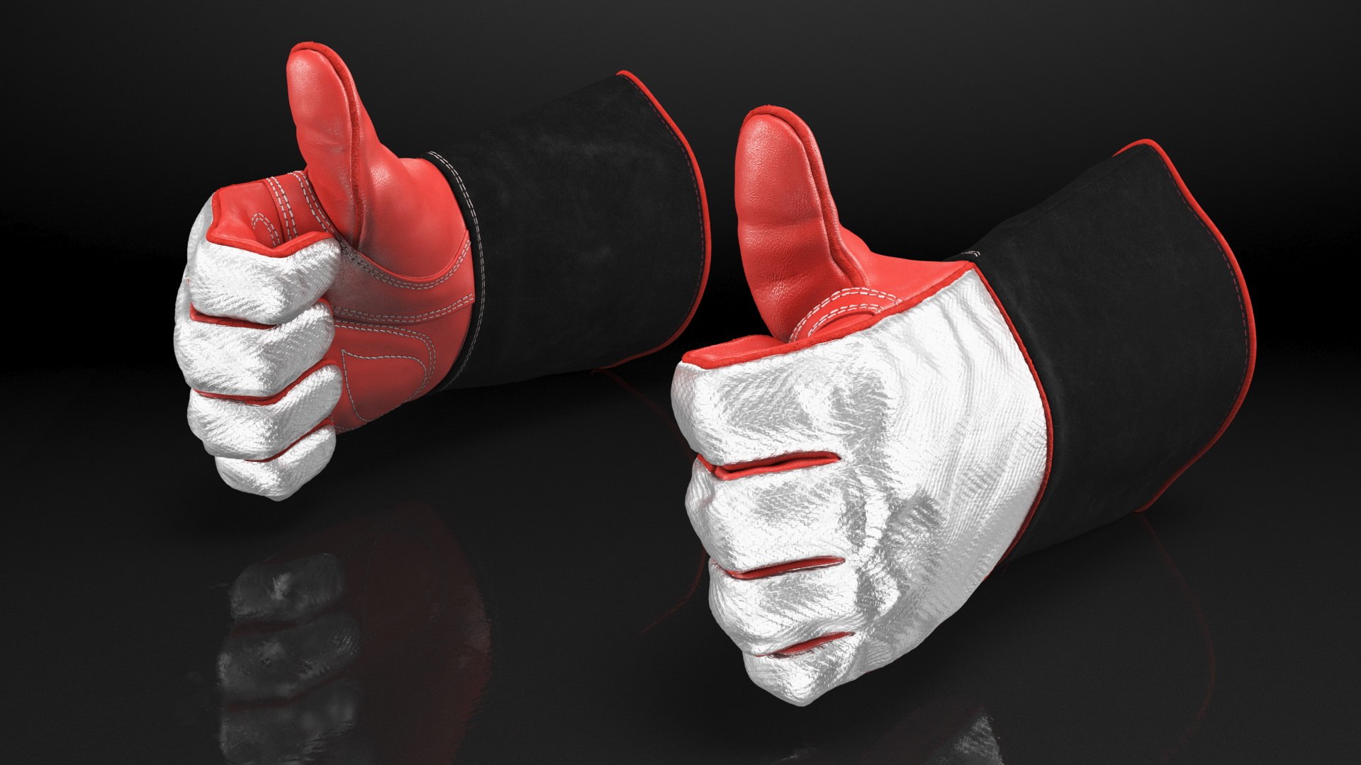 3D Model Rigged Heavy Duty Safety Gloves Collection For Modo ...