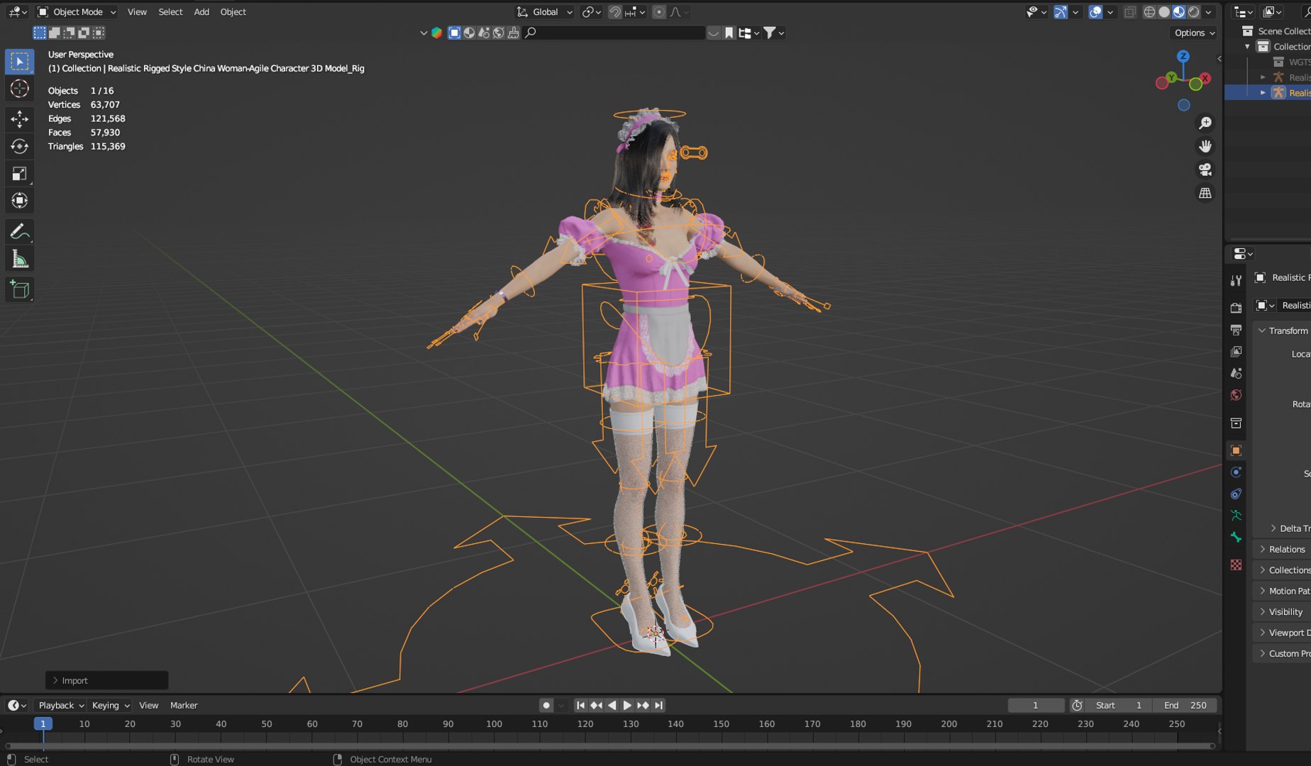 3D Realistic Rigged Style China Woman-Agile Character 3D Model Model ...