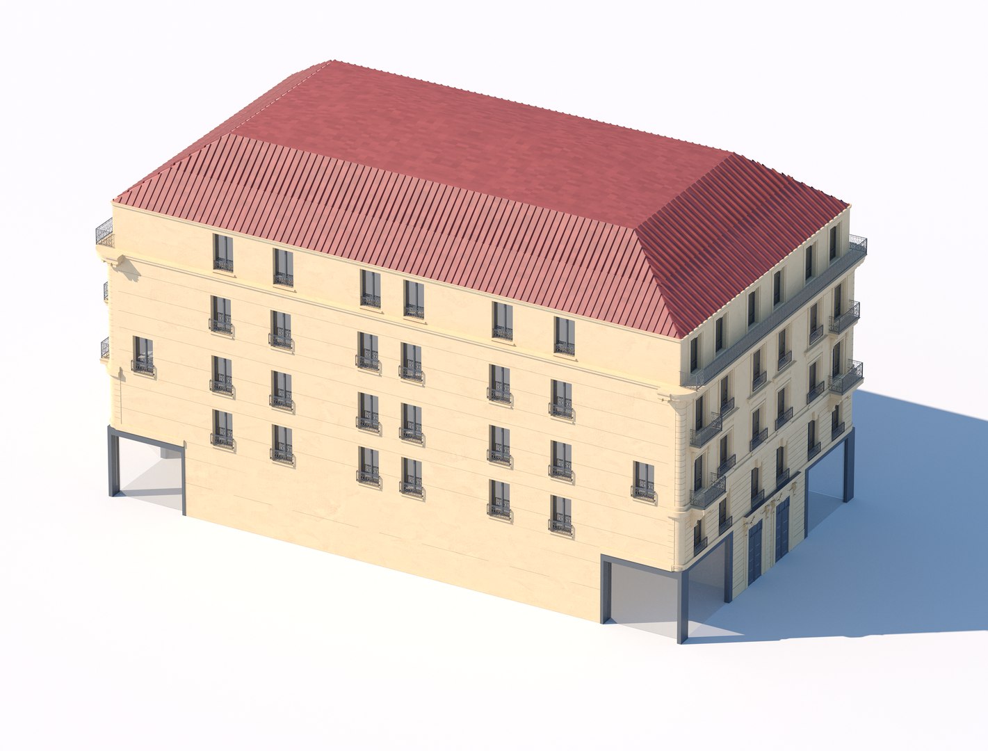 3D Residential Five-storey City Building 3d Model - TurboSquid 1719615