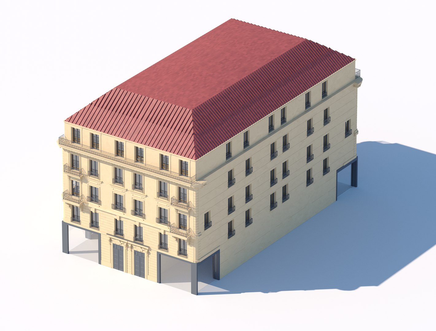 3D Residential Five-storey City Building 3d Model - TurboSquid 1719615