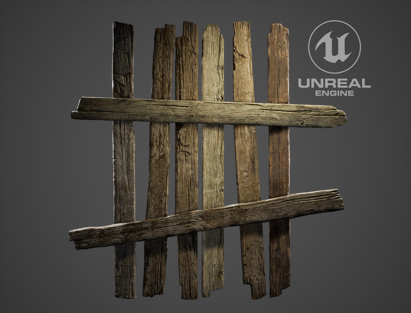 3D Wood Planks Fence Model - TurboSquid 1279825