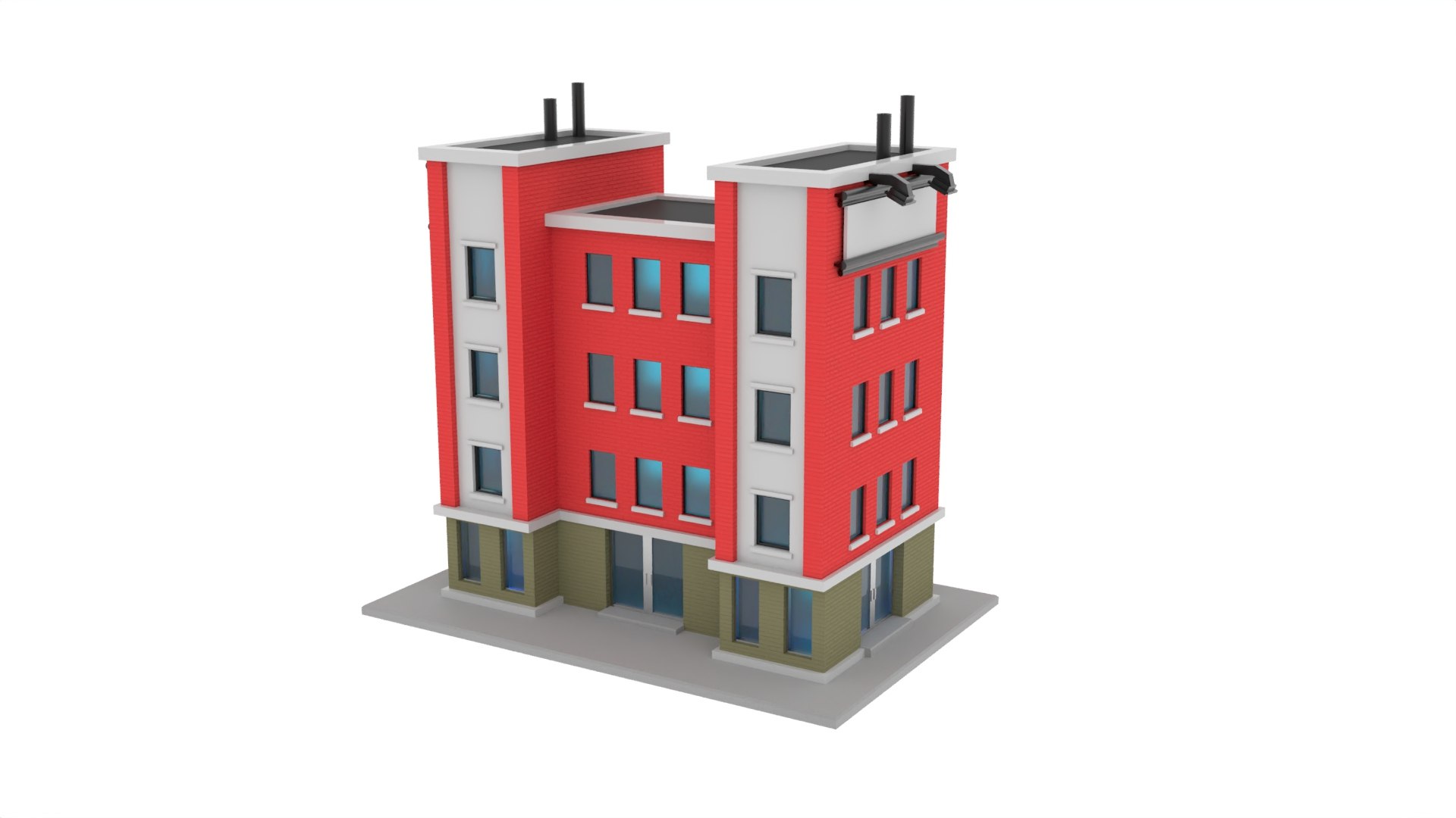 Toon Building 7 3D Model - TurboSquid 2292595