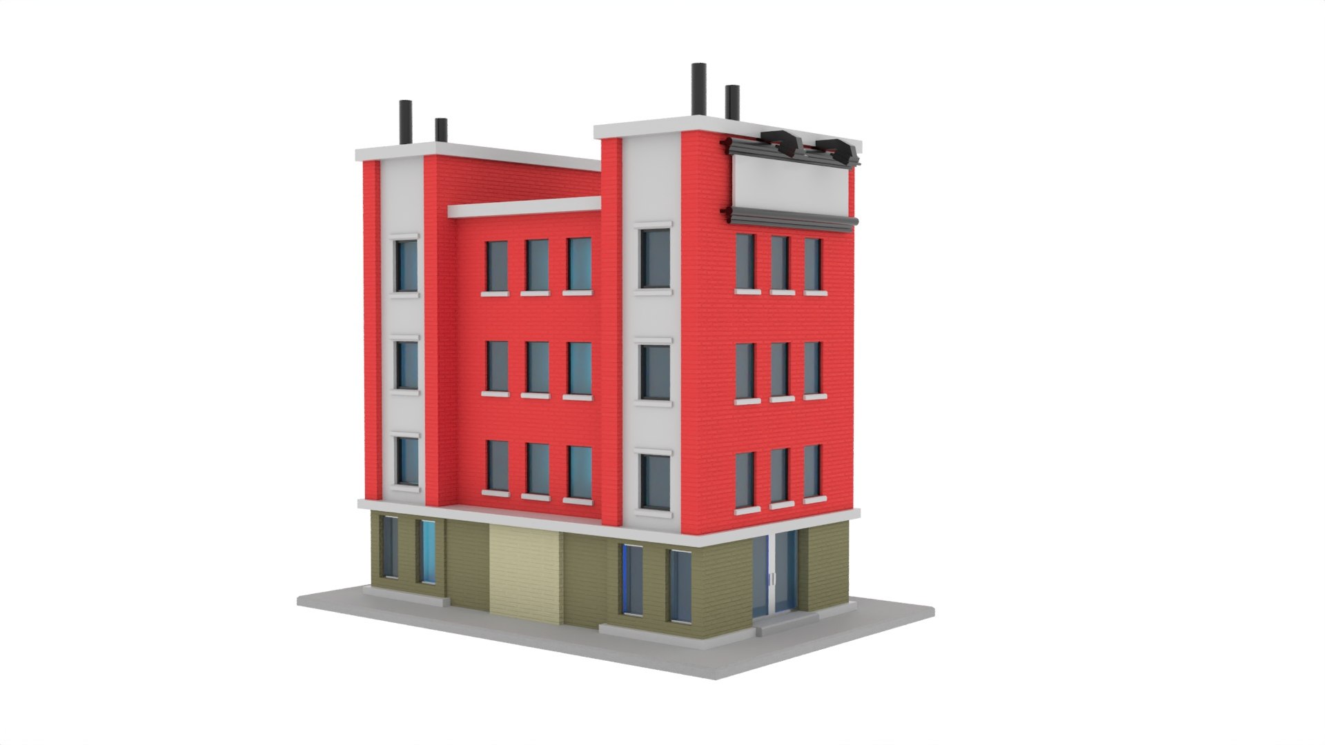 Toon Building 7 3D Model - TurboSquid 2292595