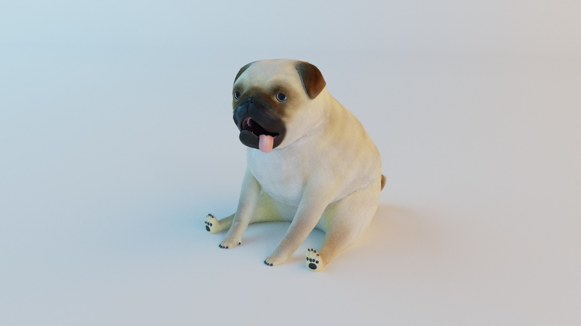 Stylized Fat Pug Dog 3D Model - TurboSquid 1341377