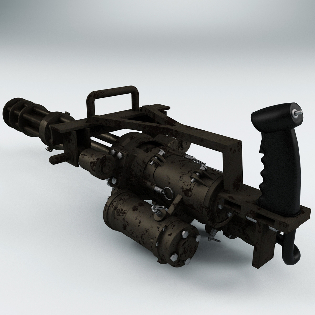 3d model minigun m134
