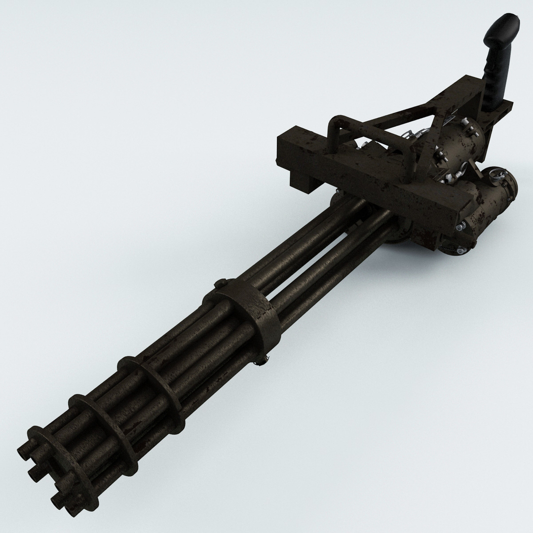3d model minigun m134