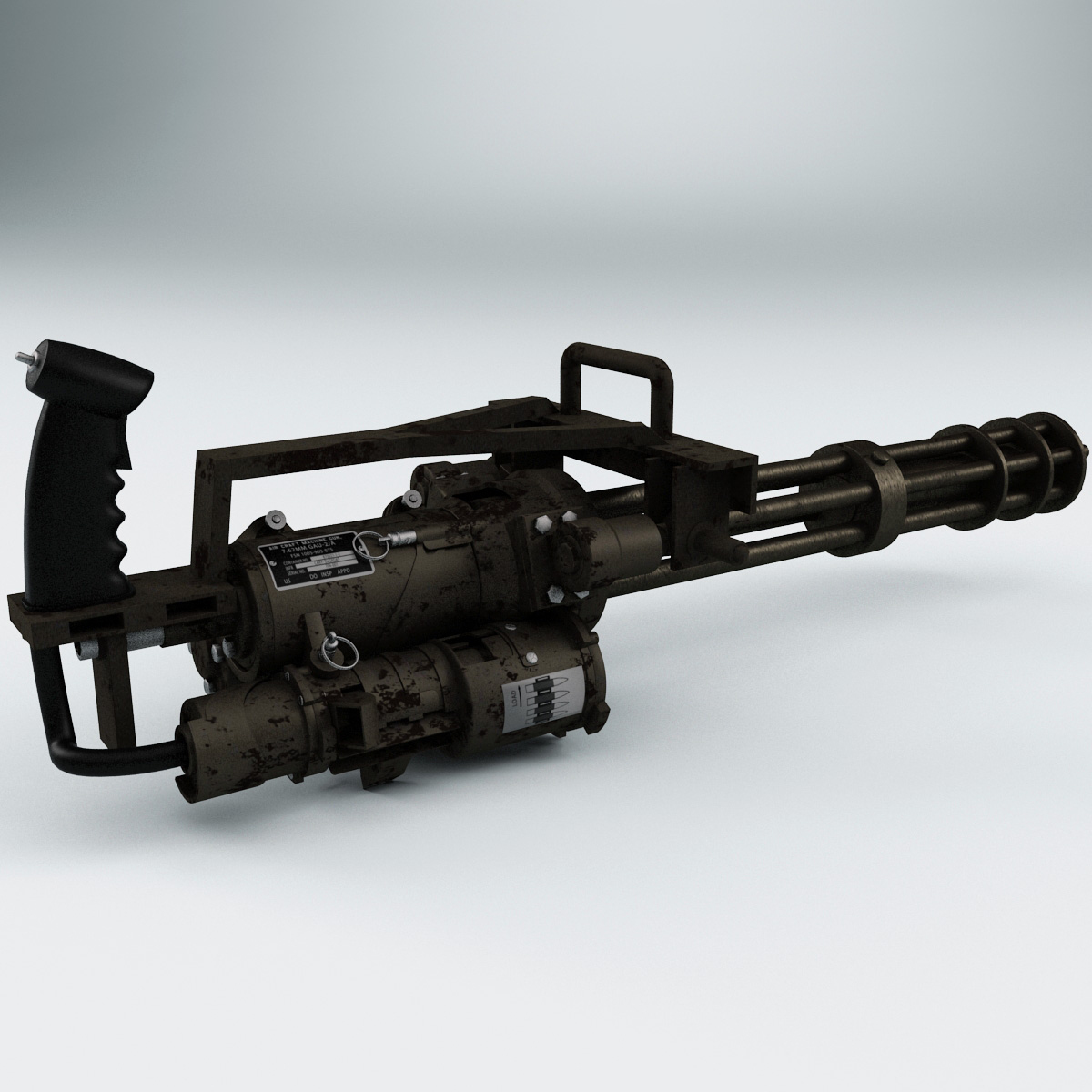 3d model minigun m134