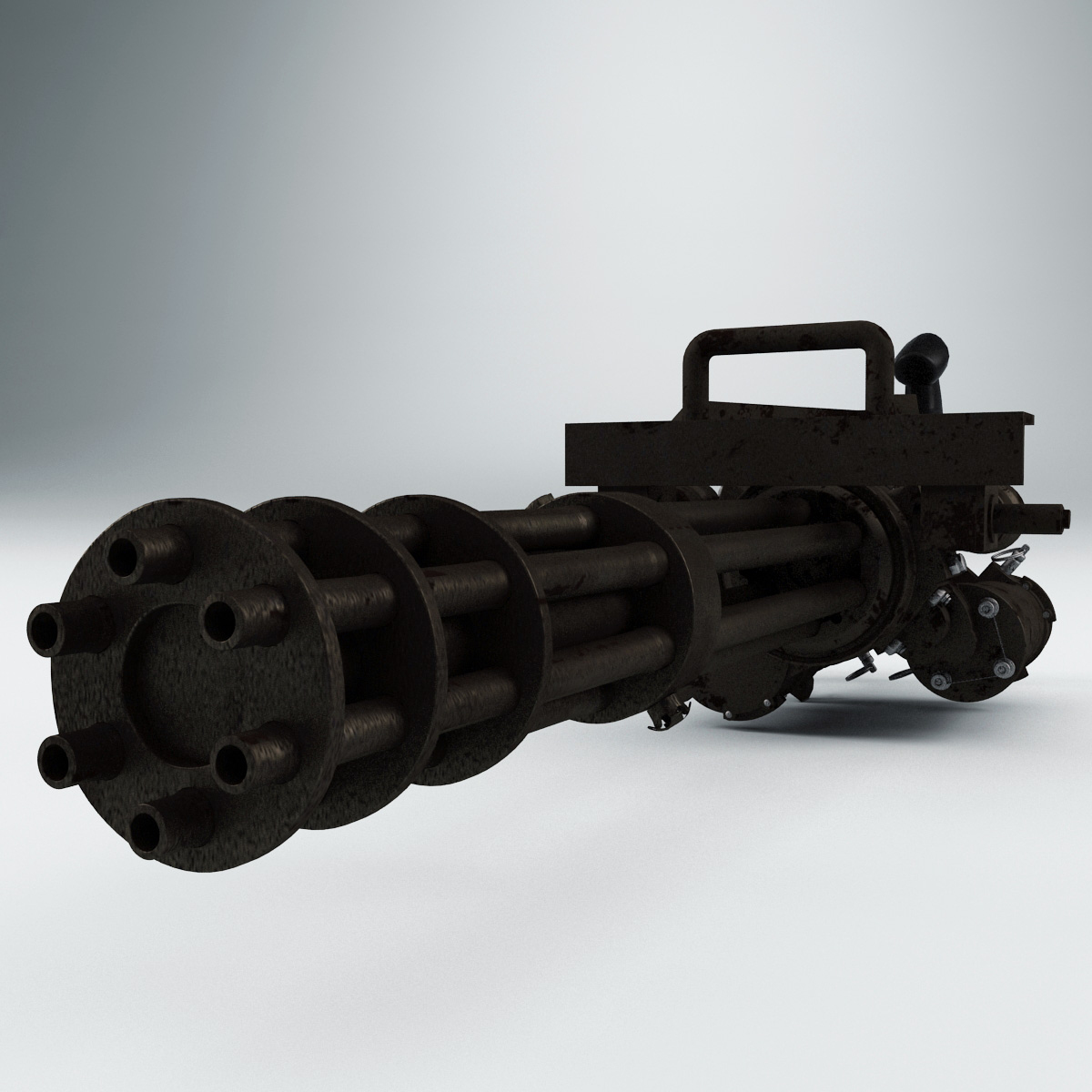 3d model minigun m134