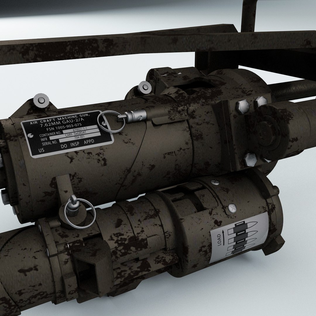 3d Model Minigun M134