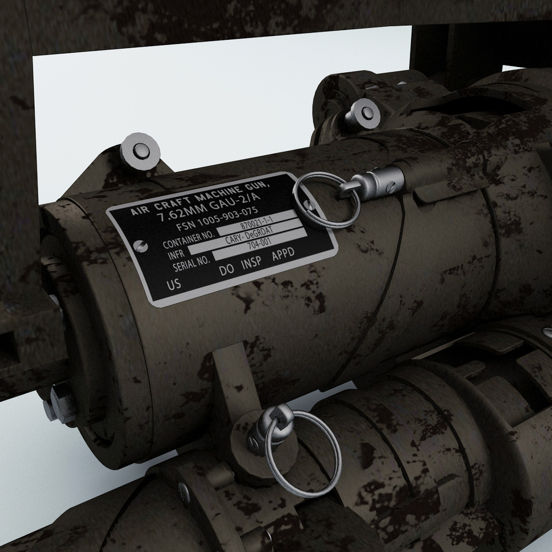 3d model minigun m134