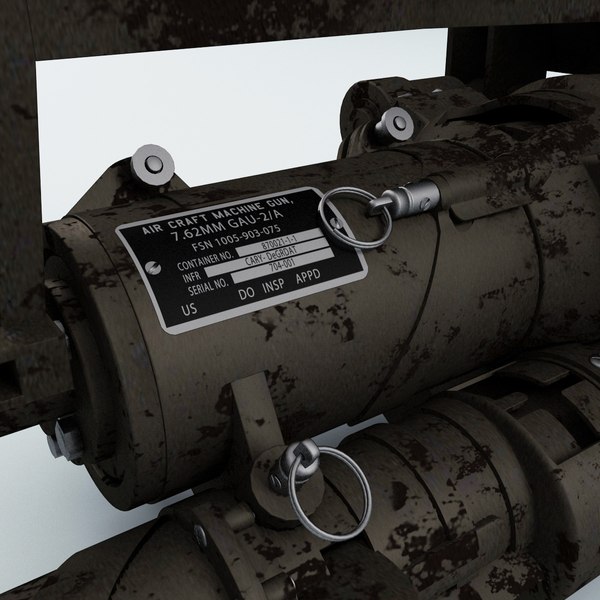 3d model minigun m134