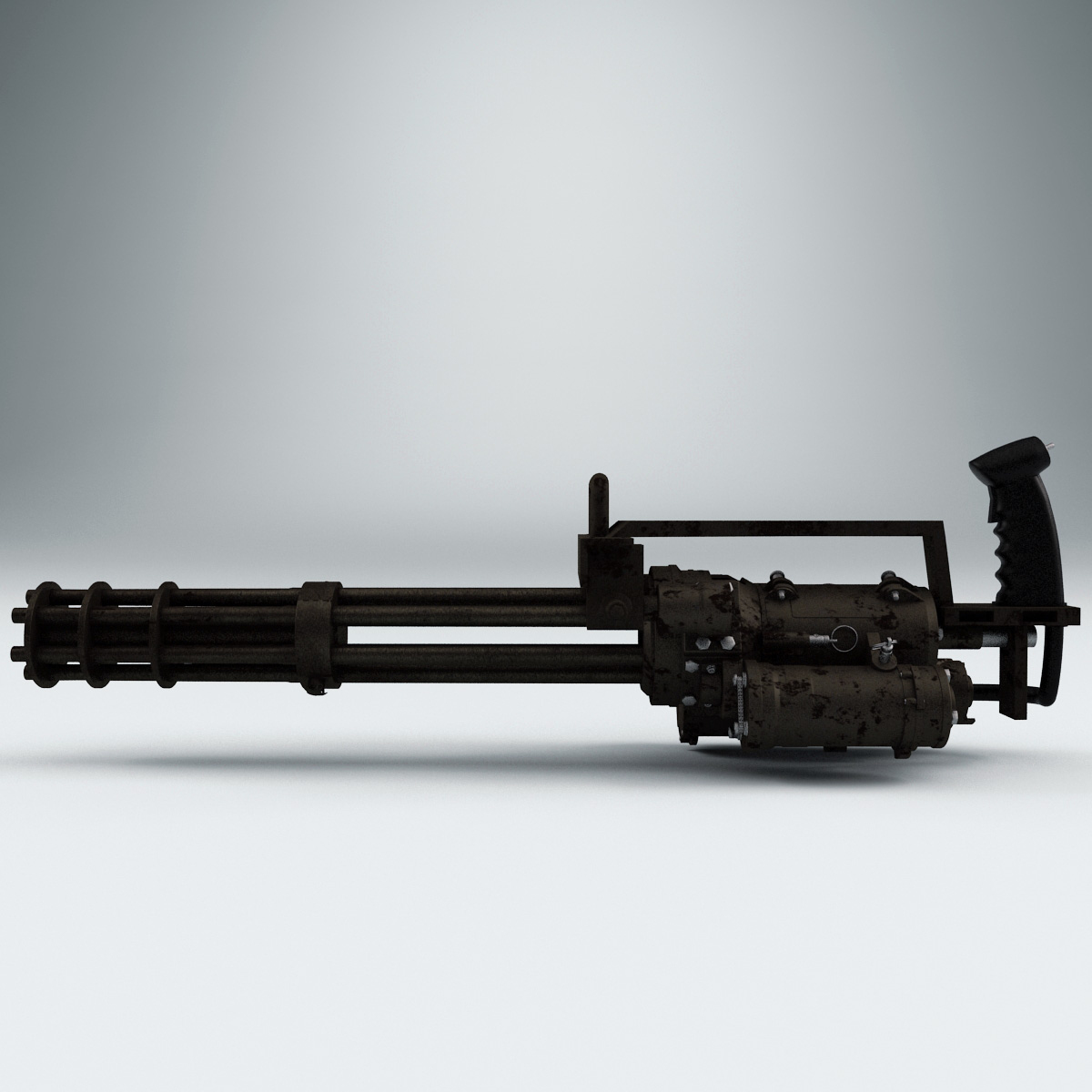3d model minigun m134