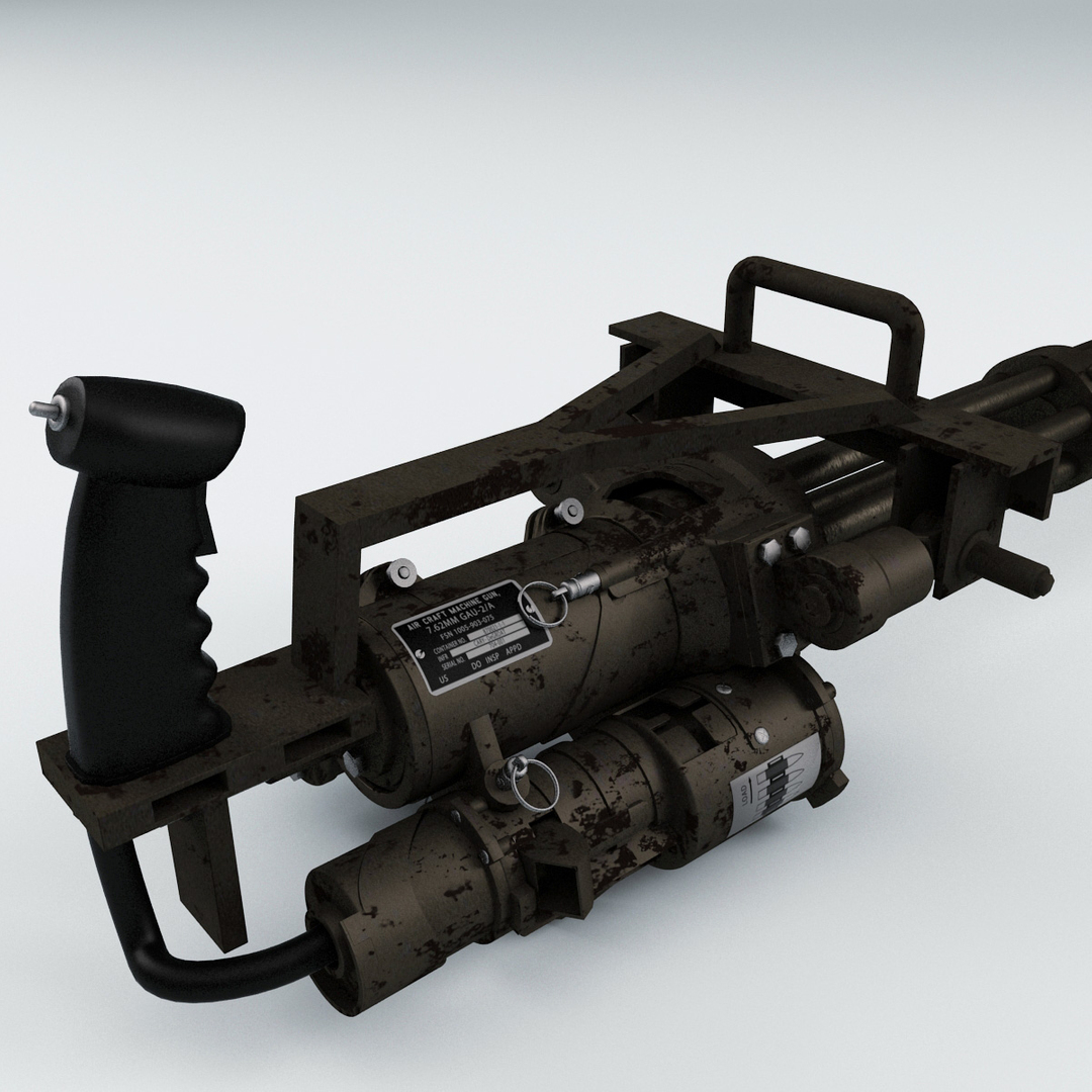 3d model minigun m134