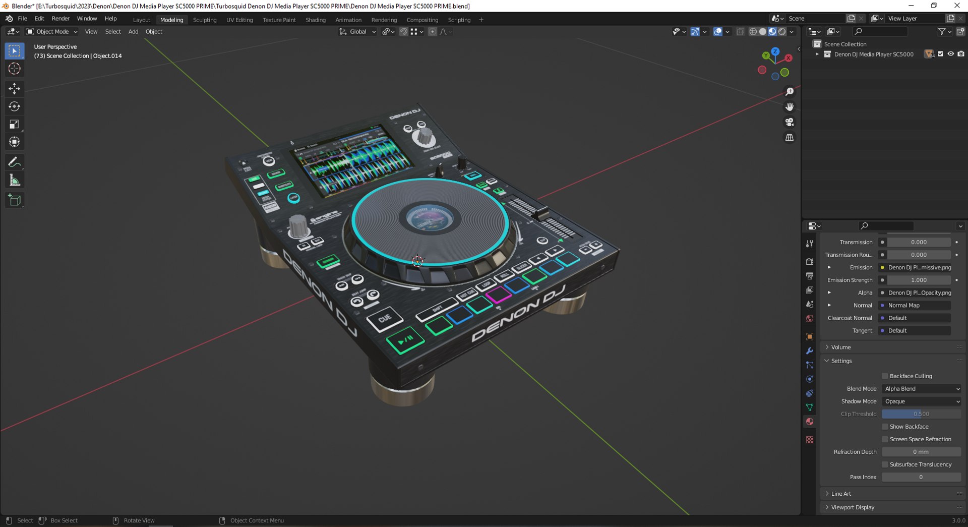 Denon DJ Player SC 5000 Prime 3D Model - TurboSquid 2121795
