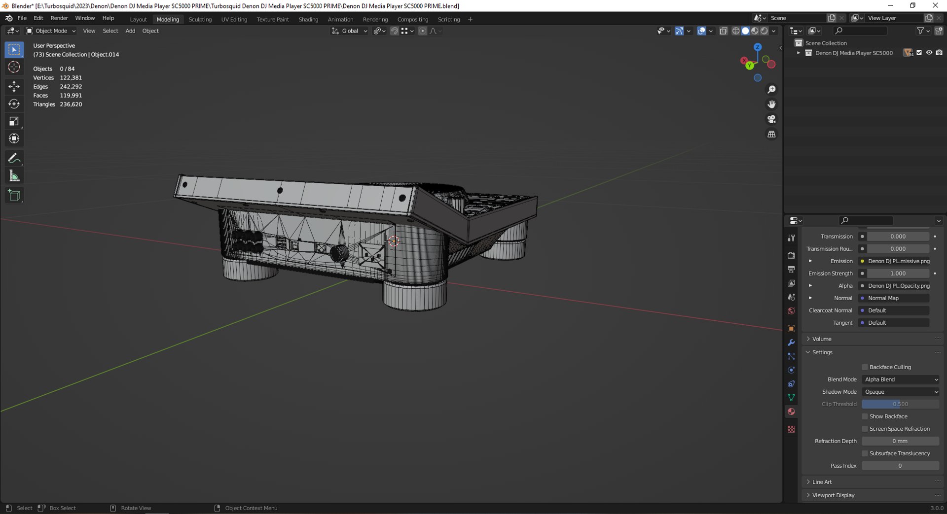 Denon DJ Player SC 5000 Prime 3D Model - TurboSquid 2121795