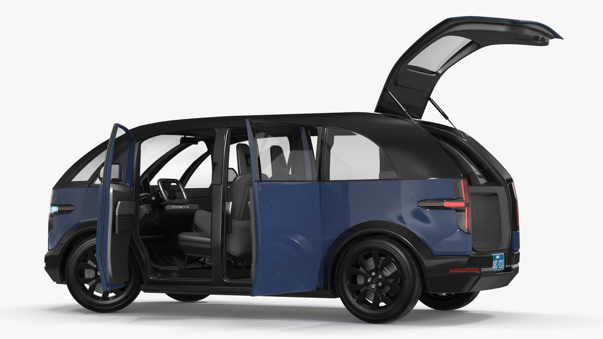 3D Canoo Lifestyle Vehicle Premium Blue Rigged - TurboSquid 2137544