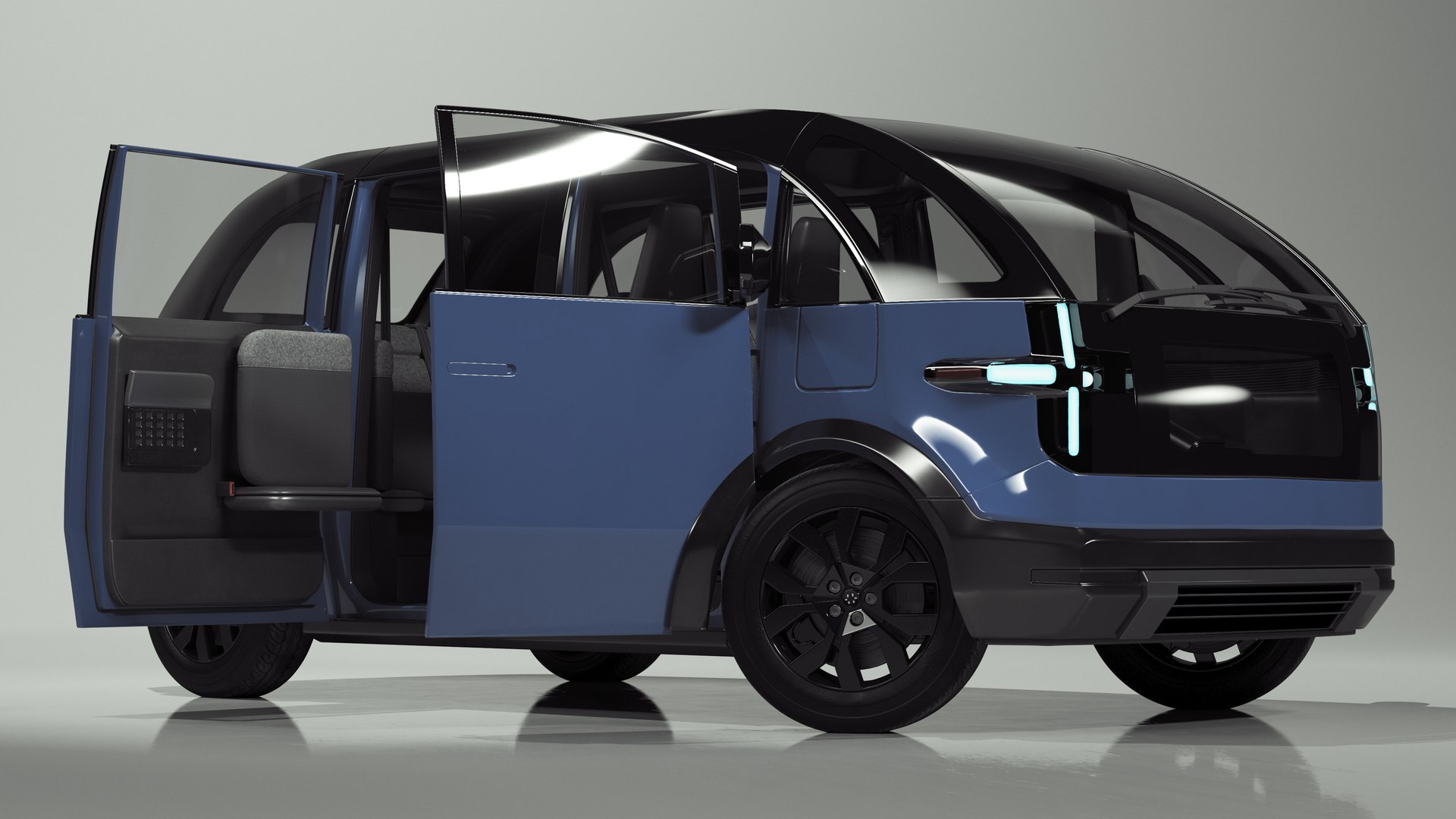 3D Canoo Lifestyle Vehicle Premium Blue Rigged - TurboSquid 2137544