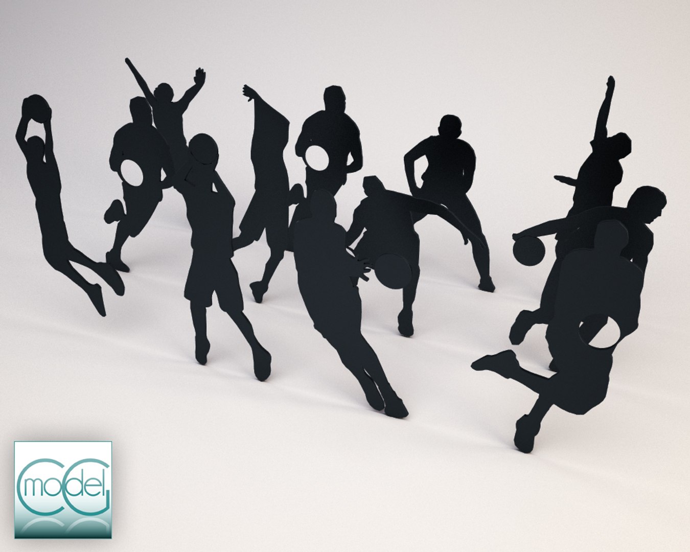 3d Silhouette People Model