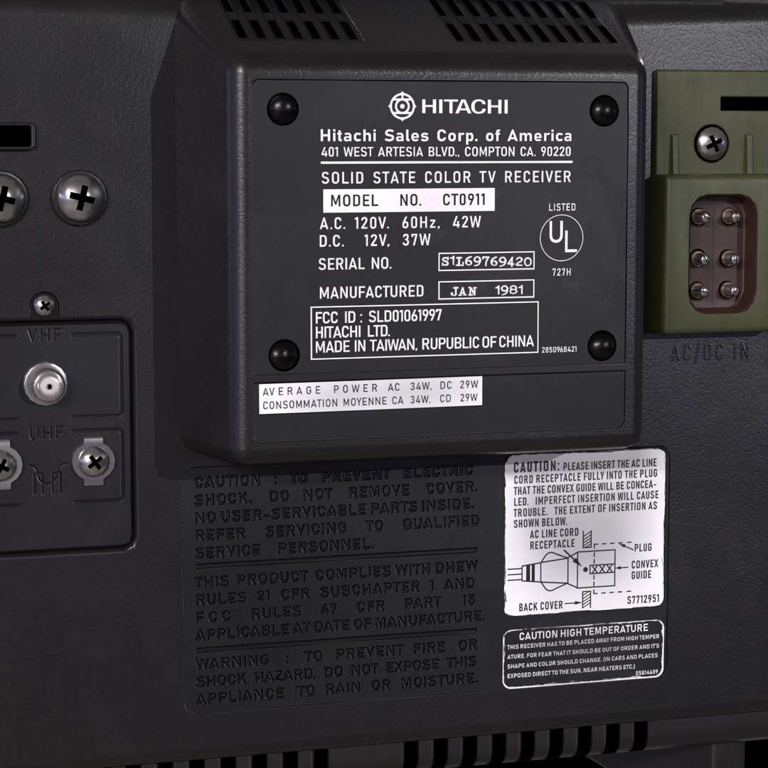 3D Model Hitachi CRT TV - TurboSquid 1783754