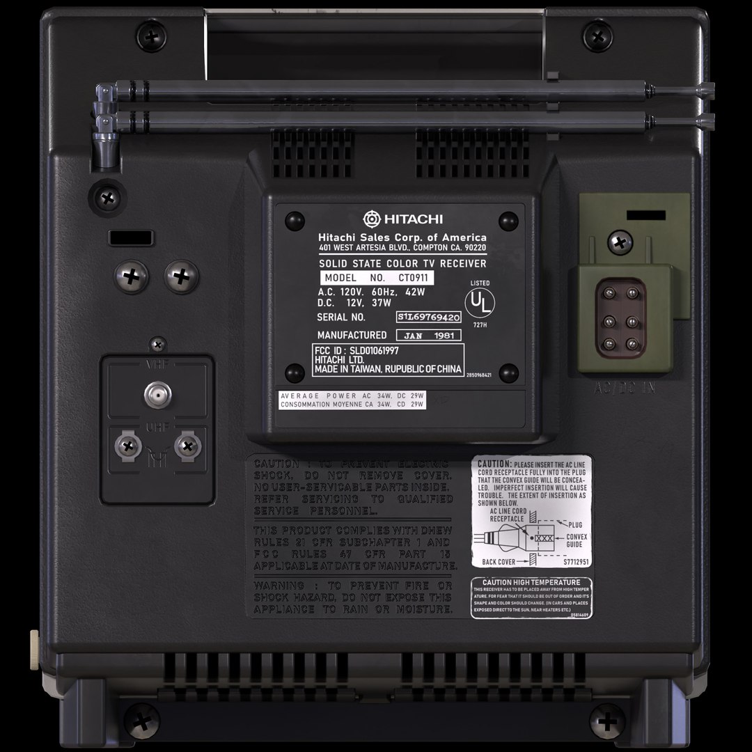 3D Model Hitachi CRT TV - TurboSquid 1783754
