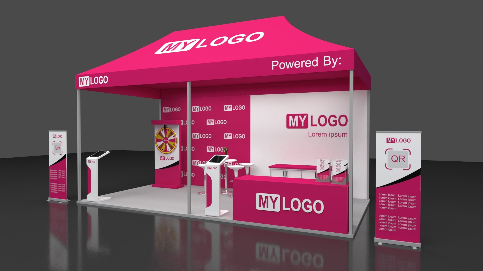 Booth 6x3m Tent Model - TurboSquid 2009851