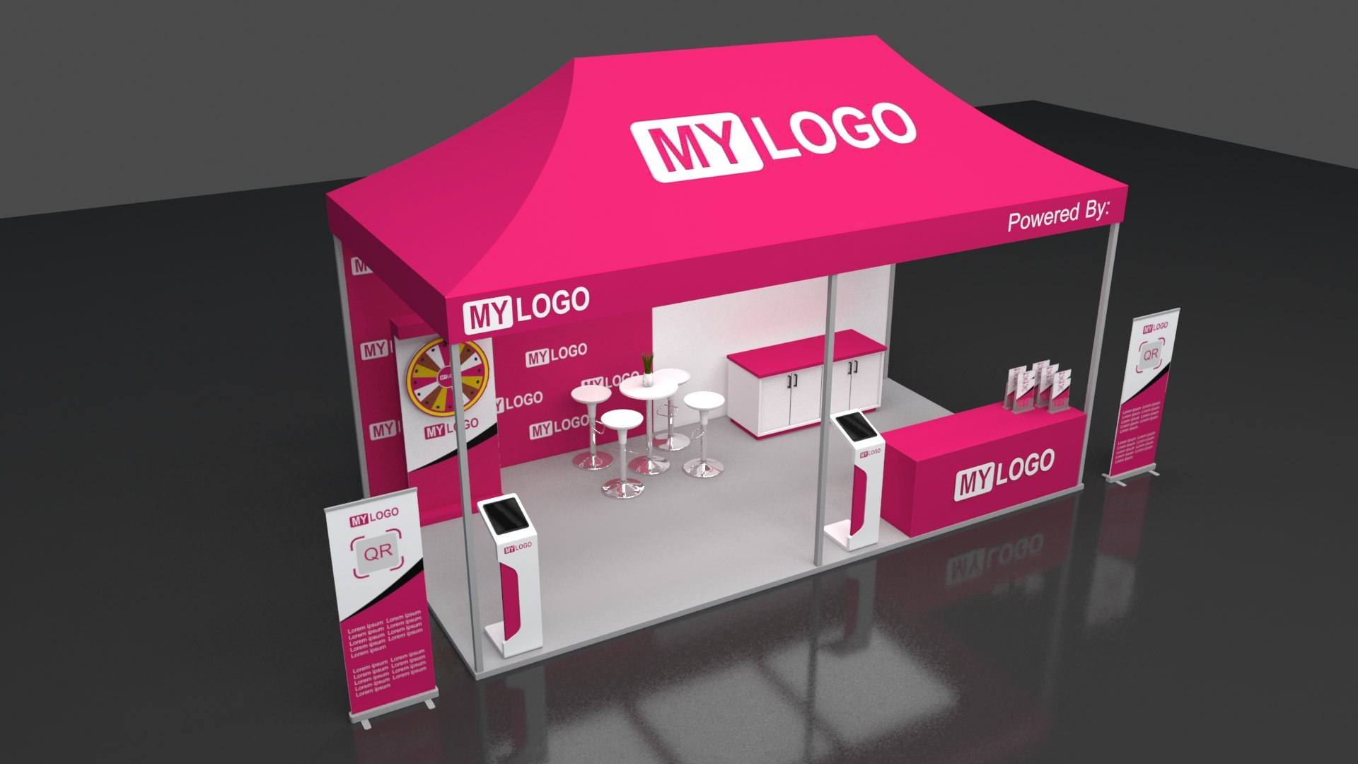 Booth 6x3m Tent Model - TurboSquid 2009851