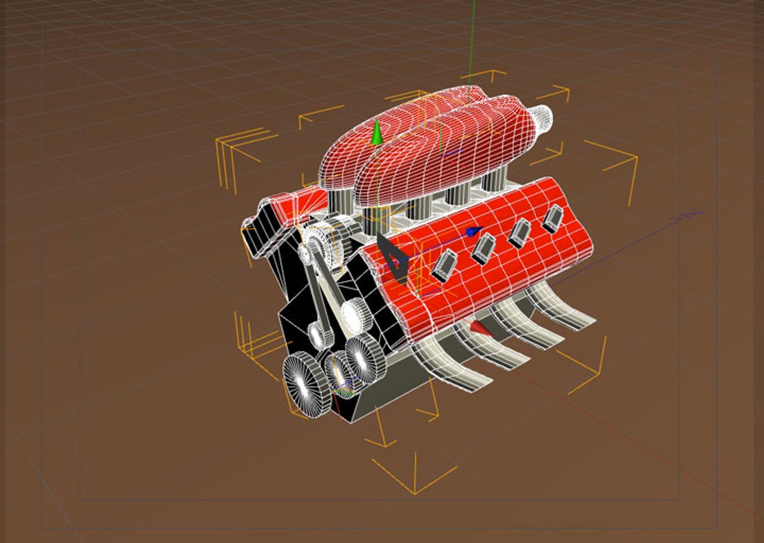 3d model of race tractor