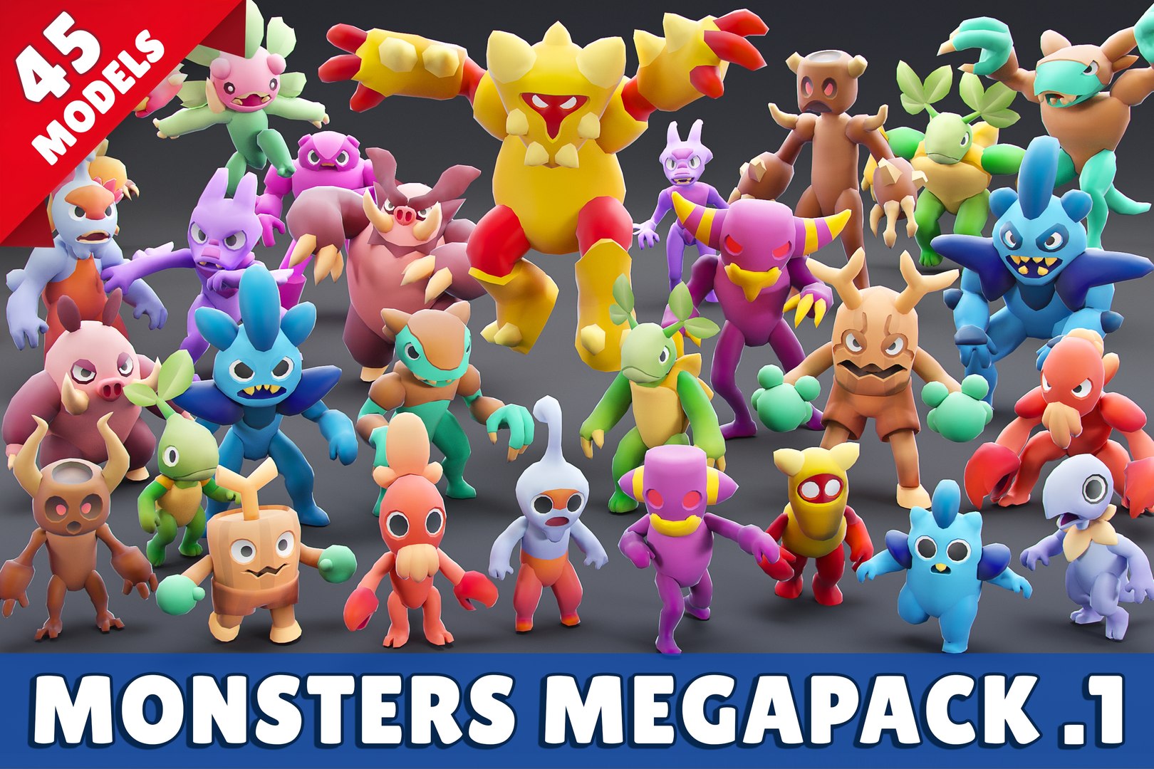 Cartoon Monsters Pack 01 Model - TurboSquid 2167317