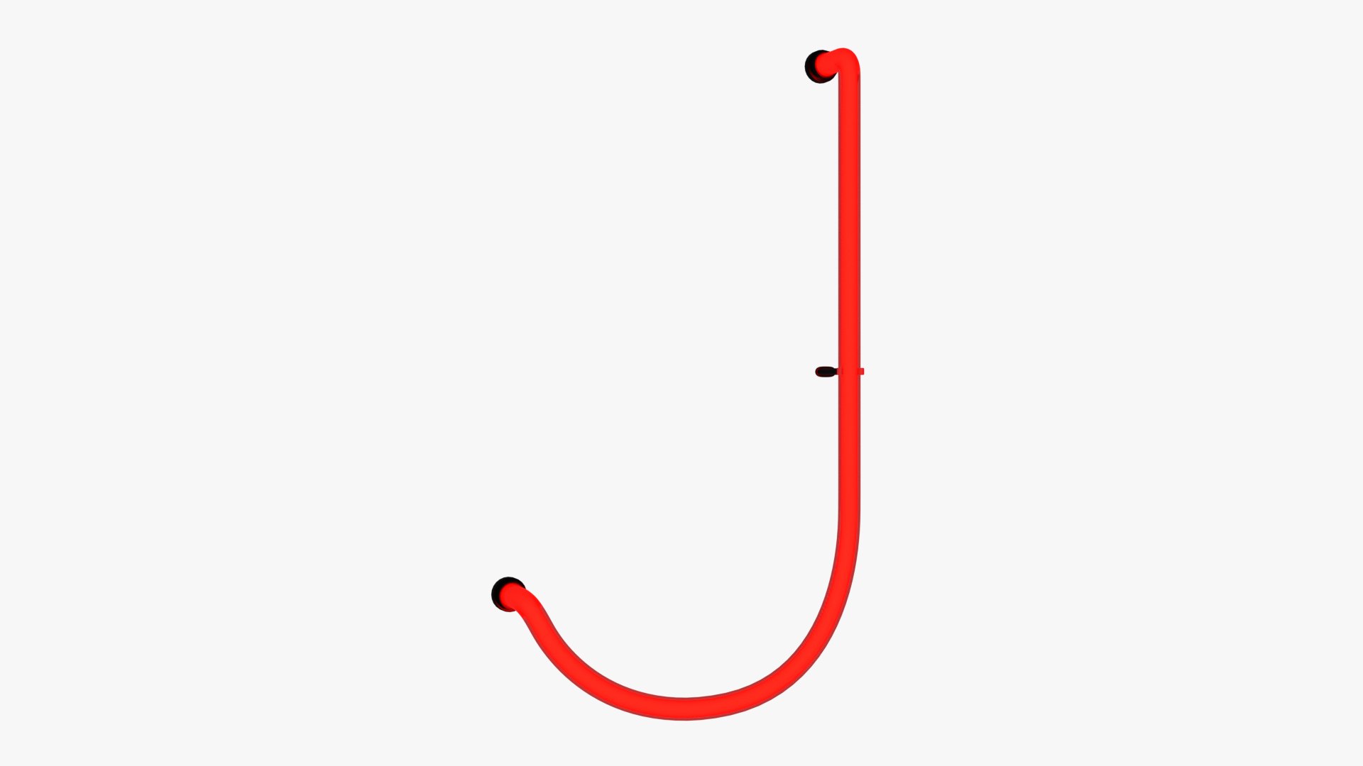 Neon Red Alphabet J 3D Model - TurboSquid 2148071