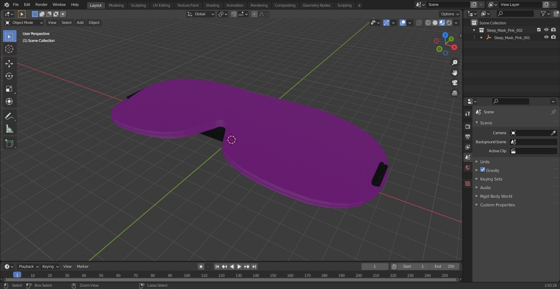 3D Sleep Mask Pink - TurboSquid 2083586