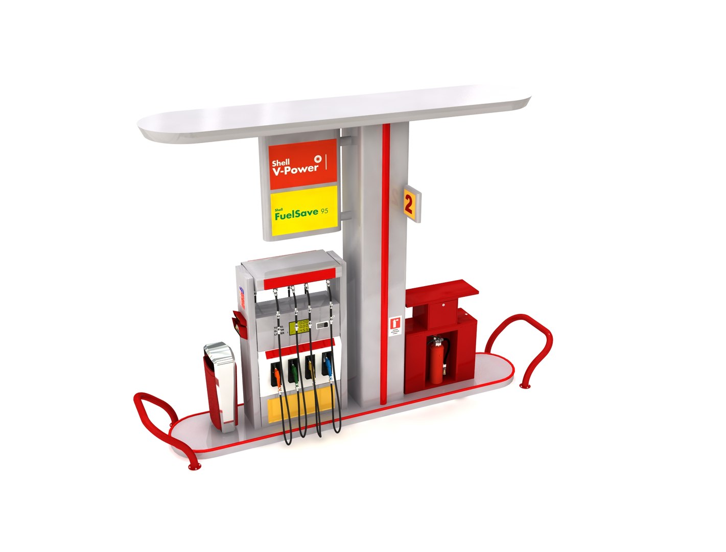 3D Model Gasoline Pump Station 01 - TurboSquid 2069184