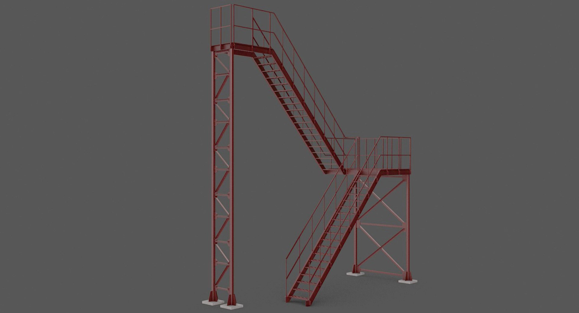 3d Industrial Stairs Model