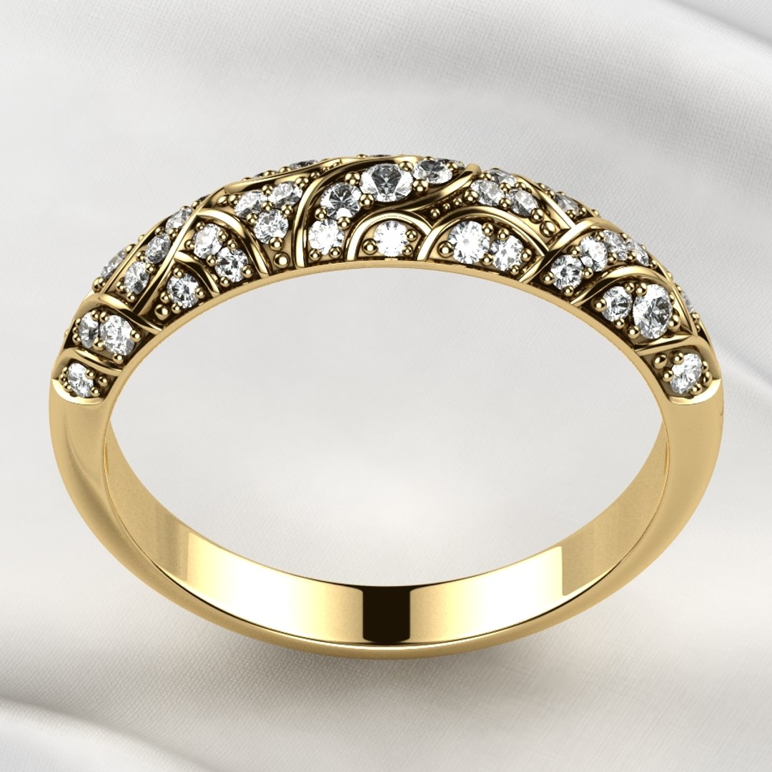 Beautiful Patterned Gold Ring Model - TurboSquid 1778438