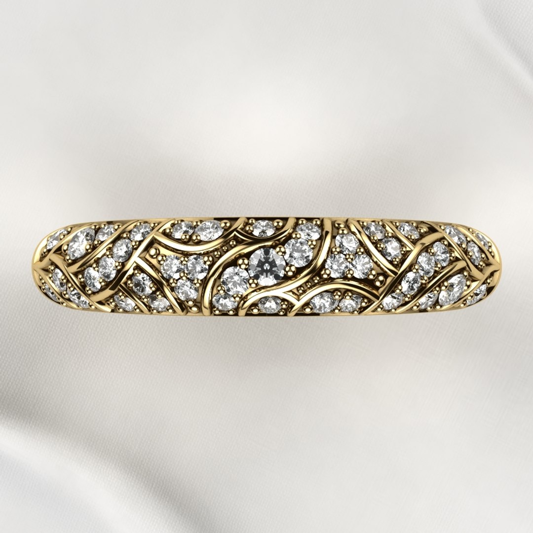 Beautiful Patterned Gold Ring Model - TurboSquid 1778438