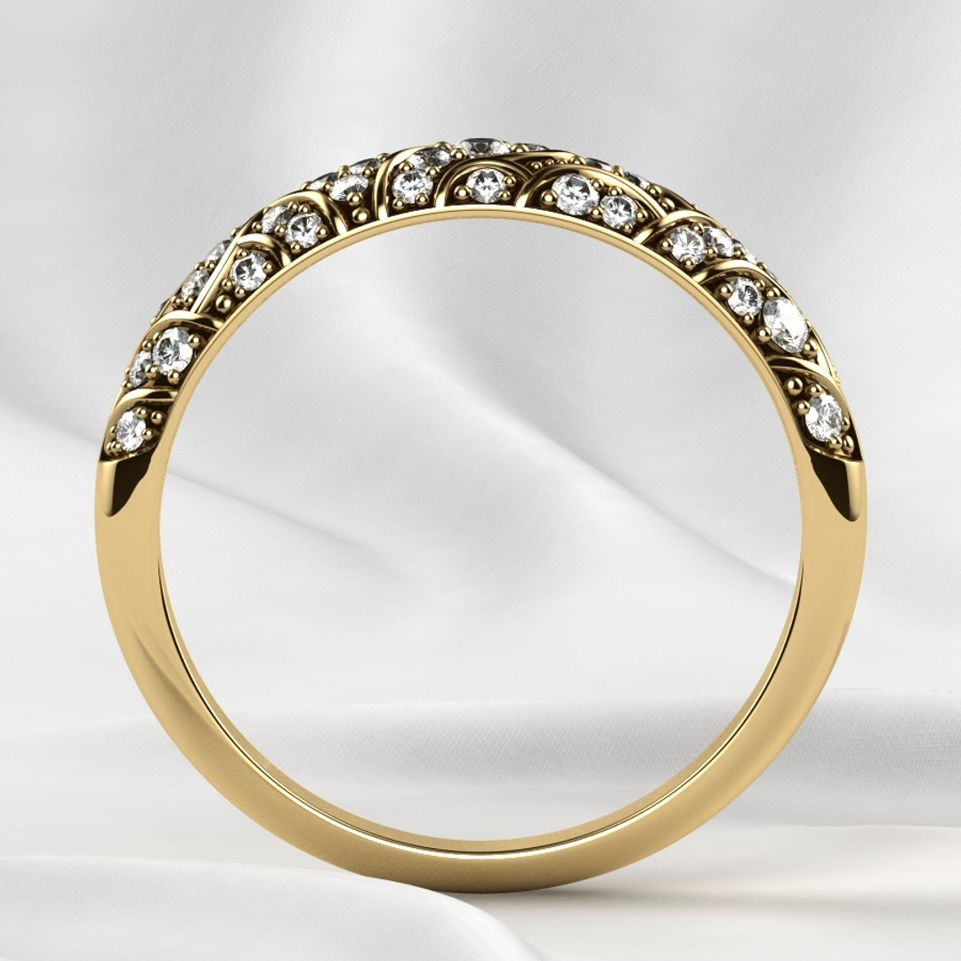 Beautiful Patterned Gold Ring Model - TurboSquid 1778438