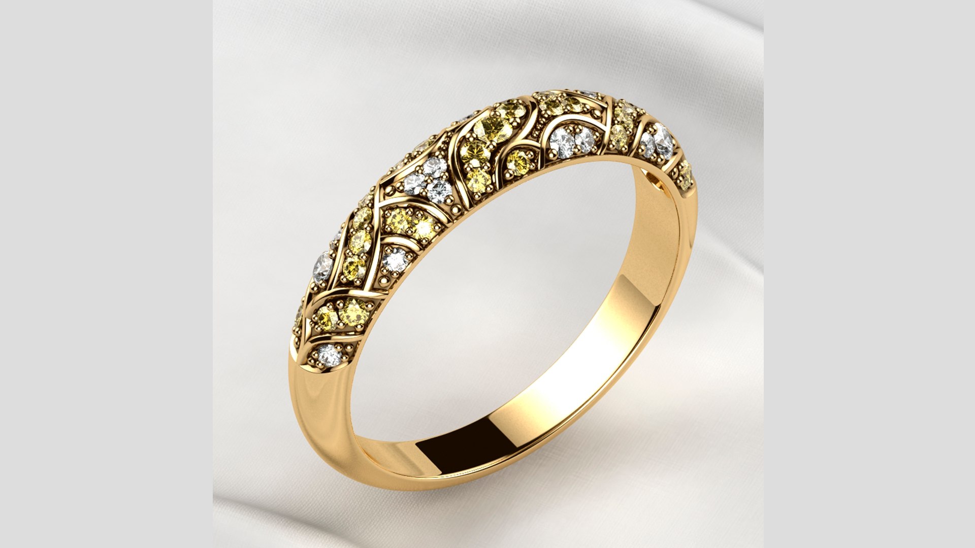 Beautiful Patterned Gold Ring Model - TurboSquid 1778438