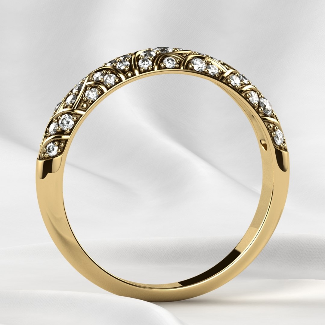 Beautiful Patterned Gold Ring Model - TurboSquid 1778438