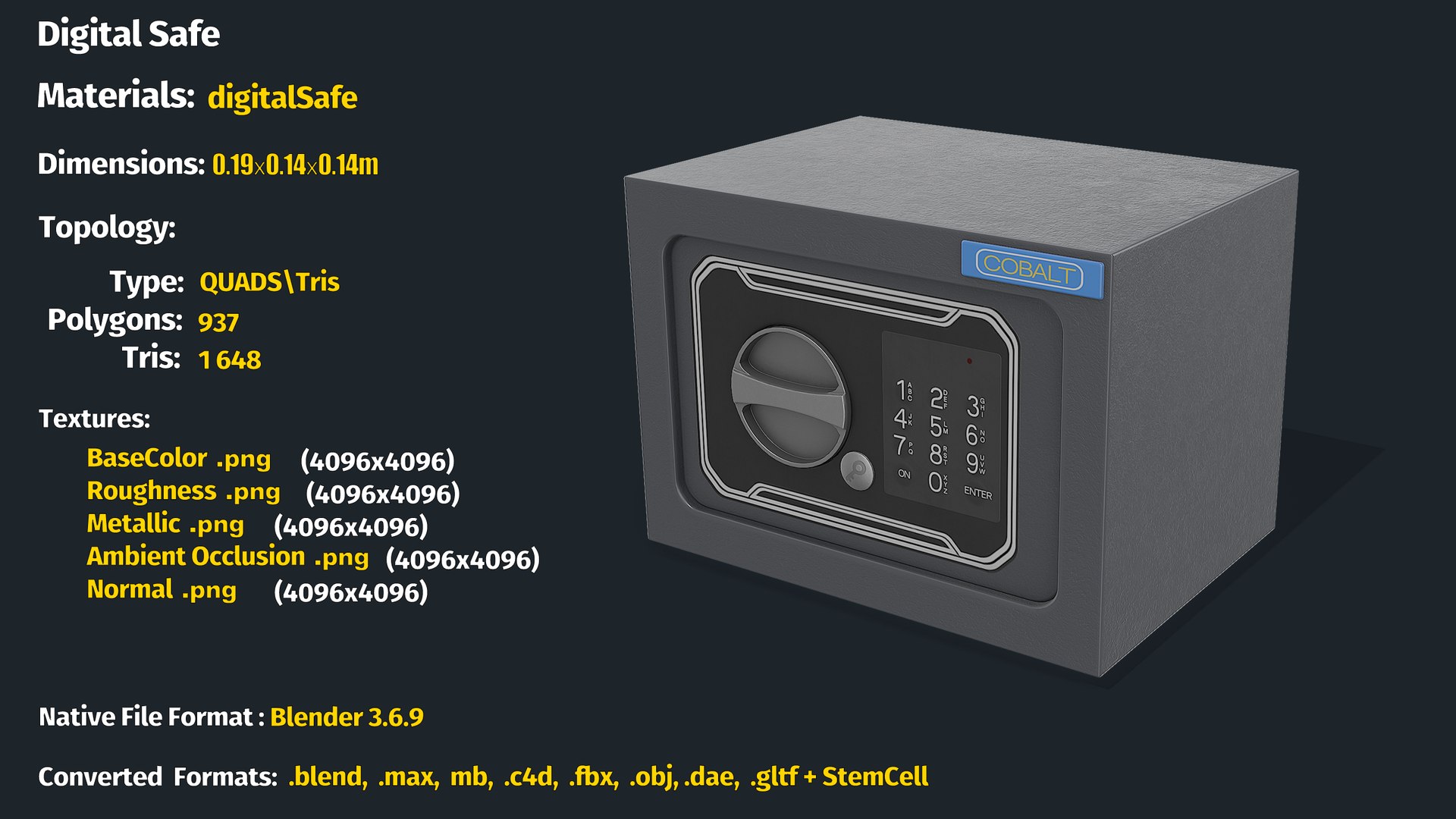 3D Digital Safe - TurboSquid 2228651