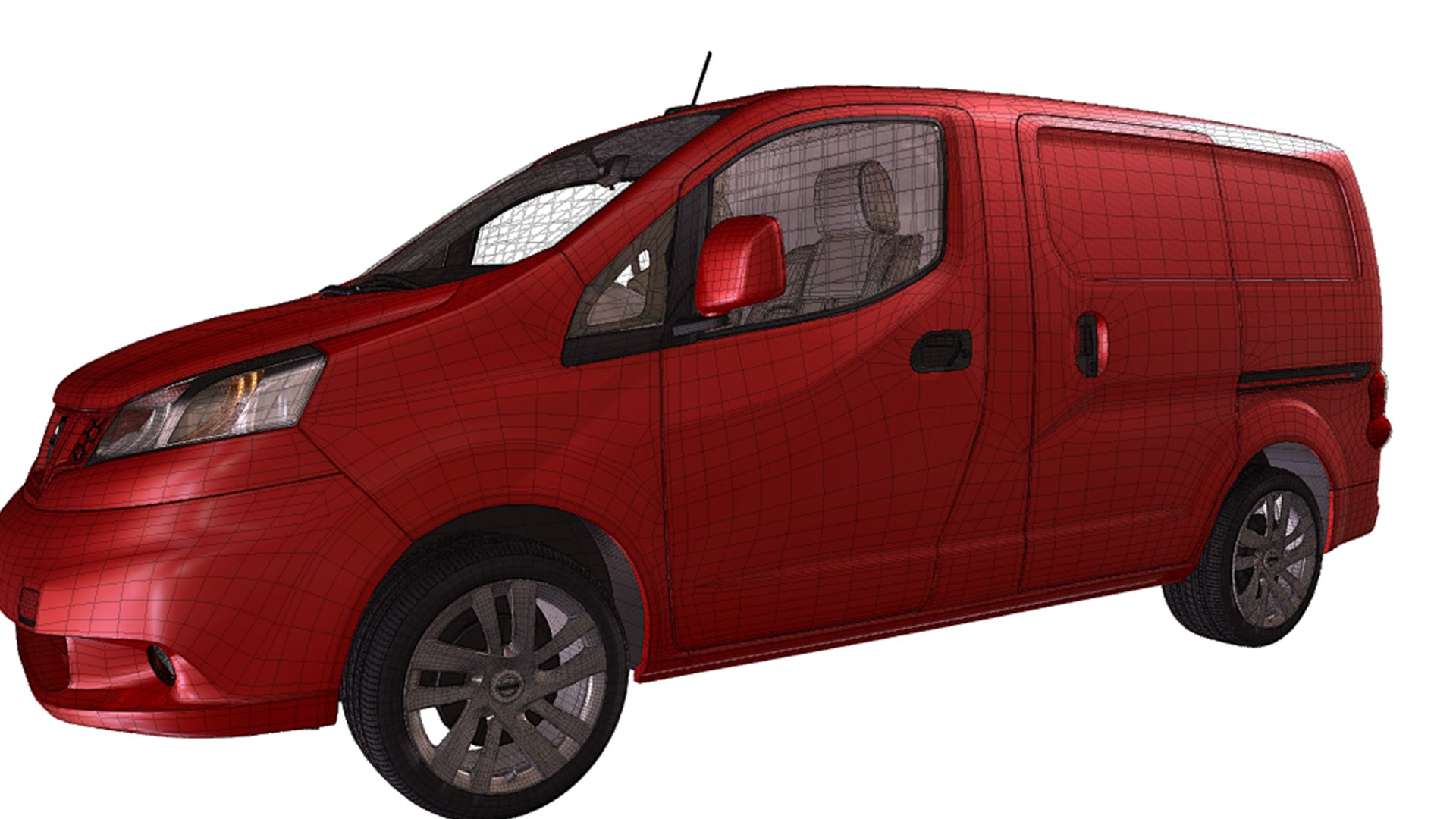 3D Red Van - Nisan NV200 - TurboSquid 2149345