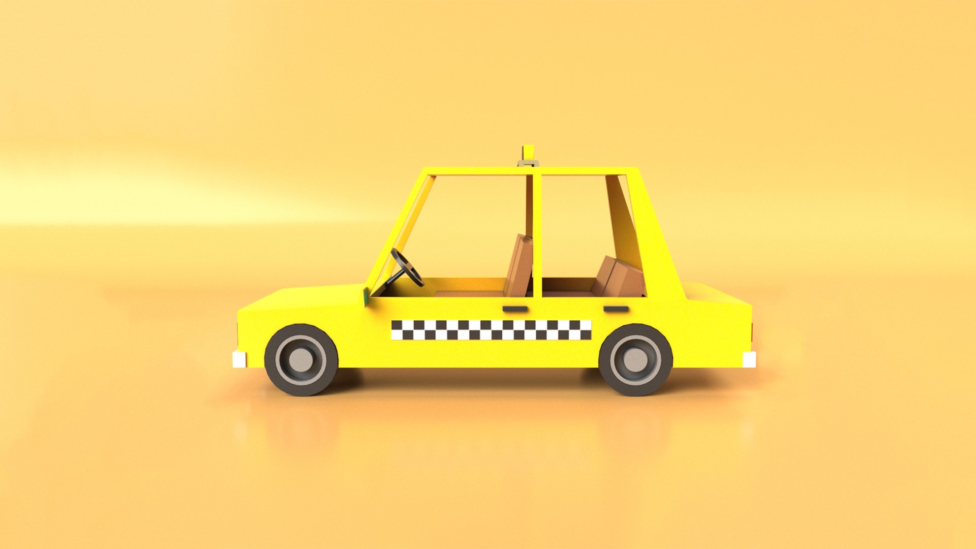 Cartoon Car V.10 Taxi Model - TurboSquid 2199002